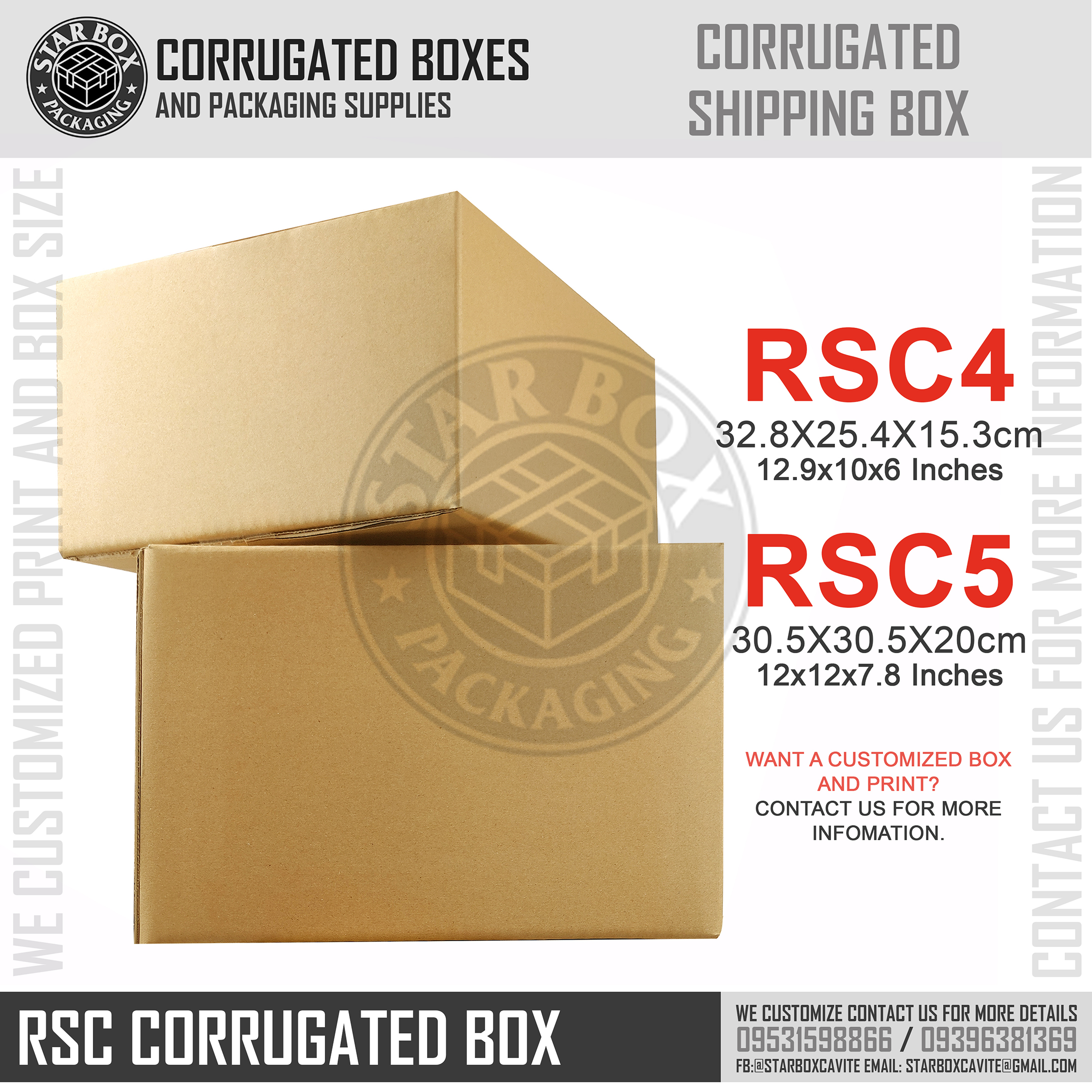 Starbox Brown Kraft Corrugated RSC Boxes Shipping Box Packaging Box ...