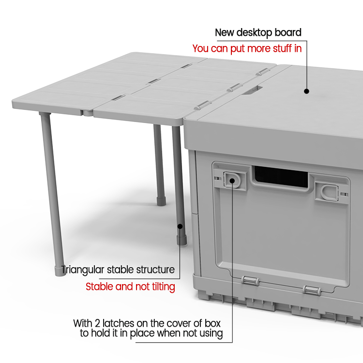 Vehicle-mounted multi-function folding box camping boot portable table ...
