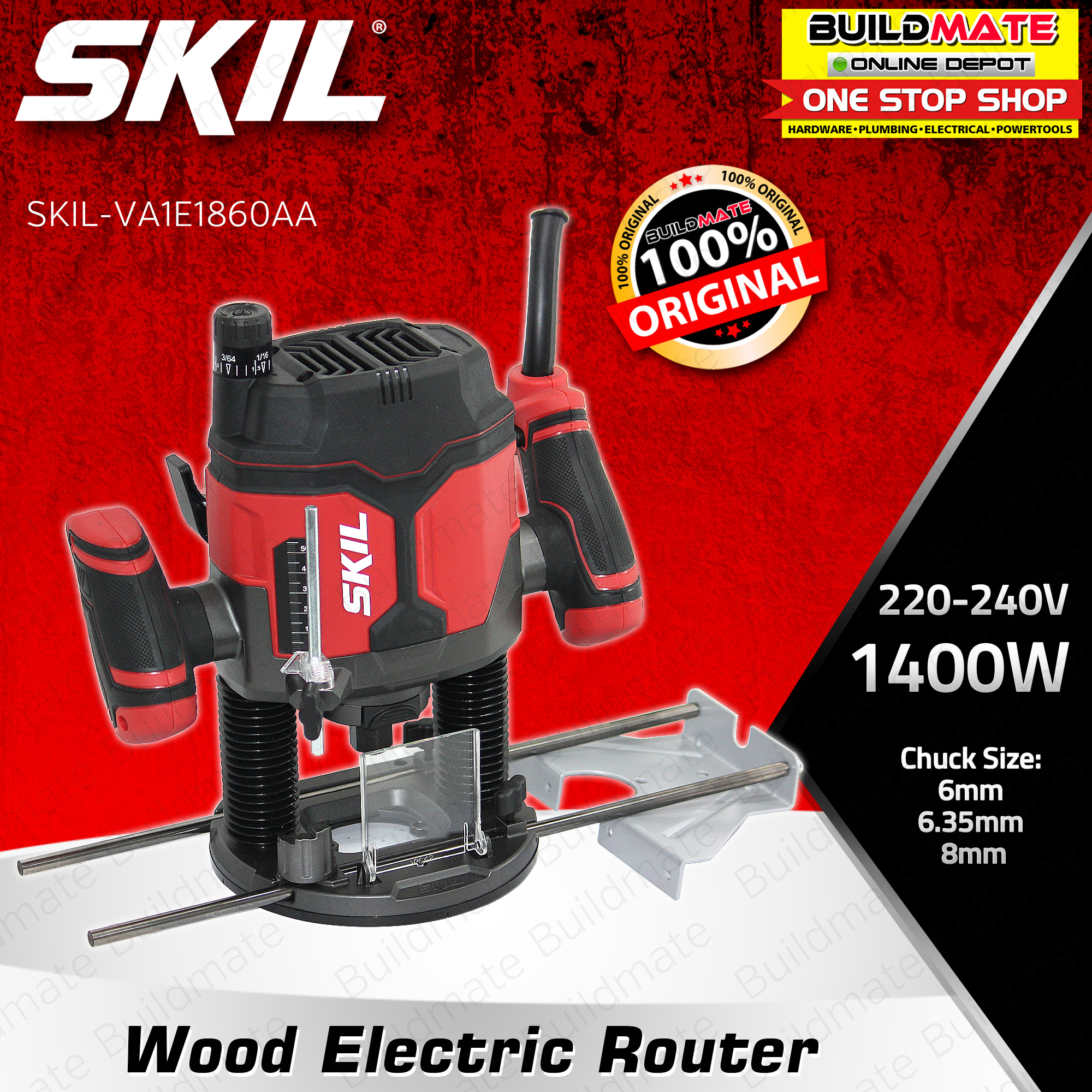 SKIL Wood Electric Router 1400W w/ Dual LED Light & Electronic Speed ...