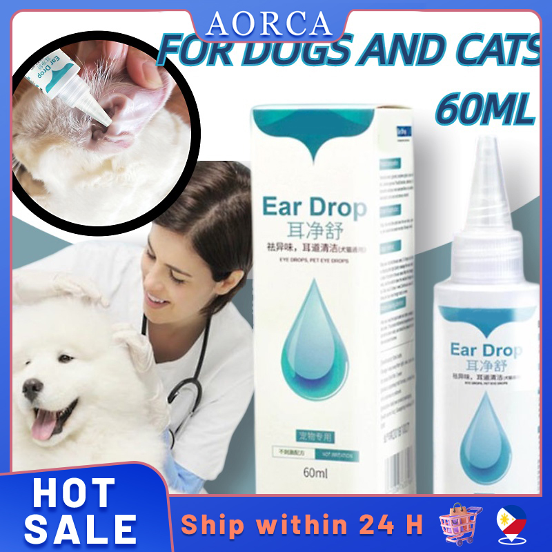60ML Cat Dog Ear Drops Eye Drops Pet Mites Odor Removal Ear Drops ...