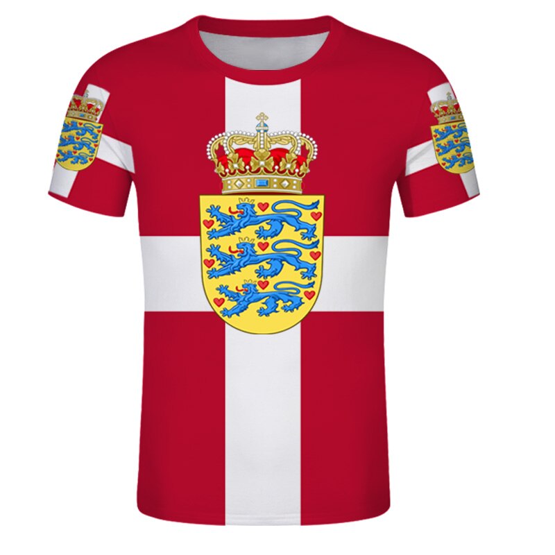 Denmark Free Custom T shirt DIY Danmark Tshirts Nation Flag Tee Shirts ...