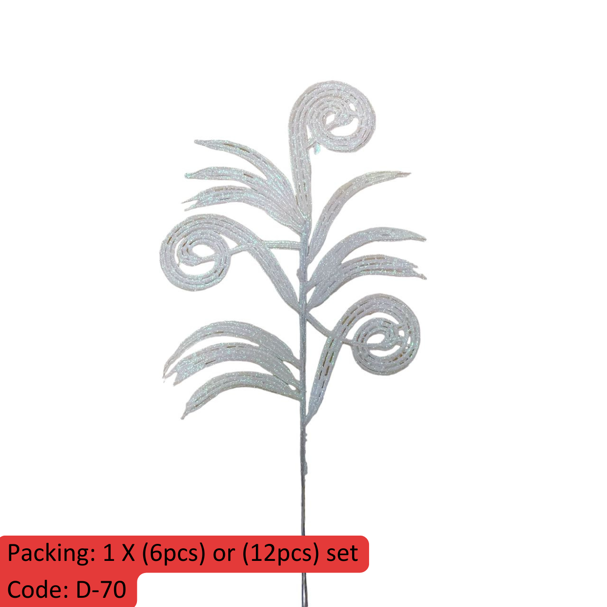 12PCS Christmas leaves decoration glitter flowers for christmas tree ...