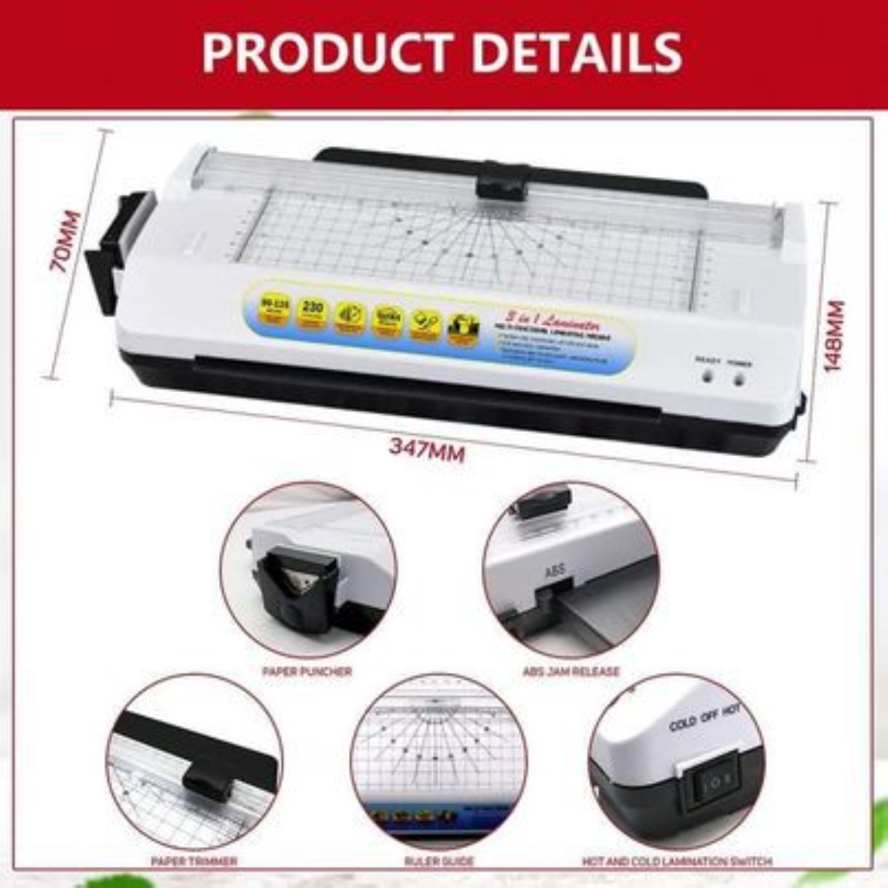 MULTIFUNCTIONAL 3 -IN-1 LAMINATING MACHINE WITH CONER ROUNDER PUNCHER ...