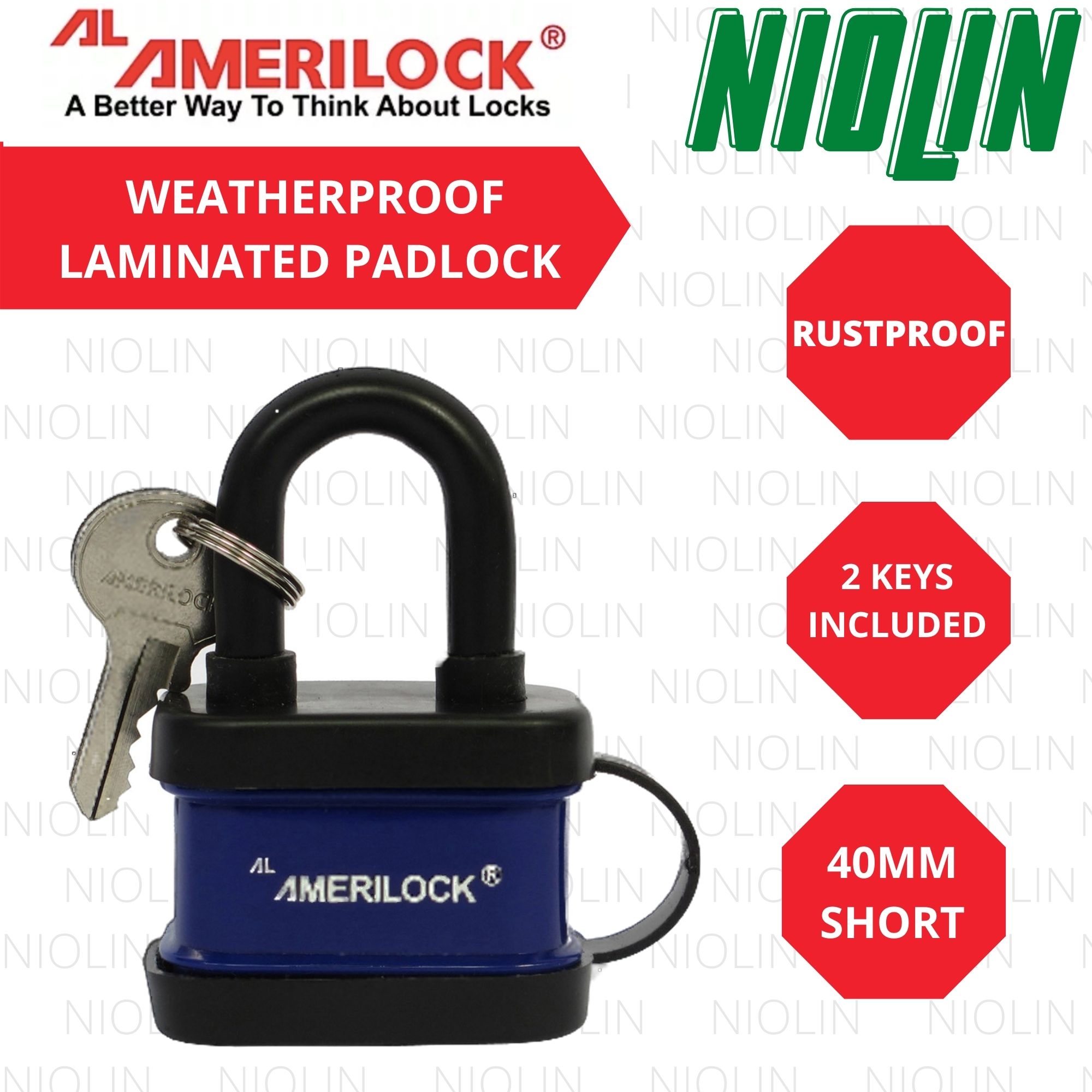 Amerilock Weatherproof Laminated Padlock 40mm Short Shackle | Lazada PH