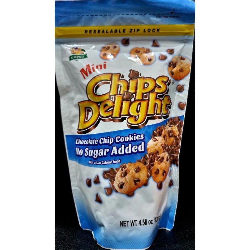 CHIPS DELIGHT NO SUGAR MINI CHOCOLATE CHIP COOKIES 130g | Lazada PH