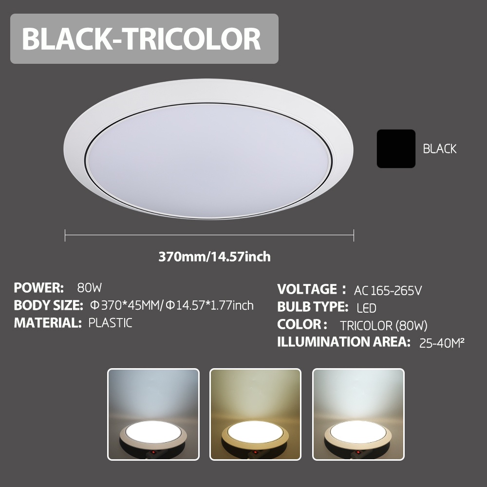 Dingdian LED Modern Round LED Ceiling Light White/3 Colors Changeable ...