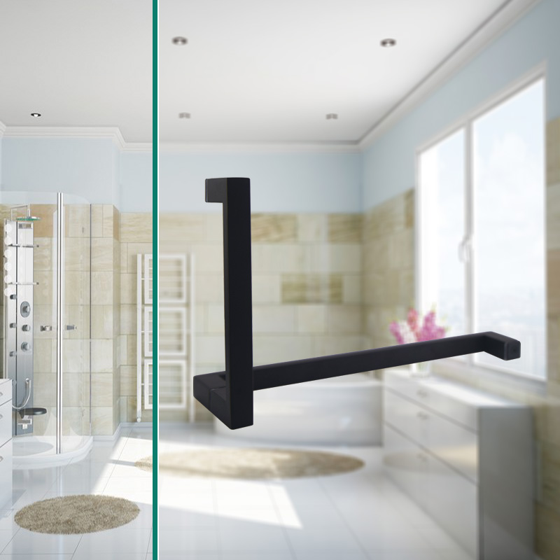 34 stainless steel bathroom glass door handle black light brushed ...