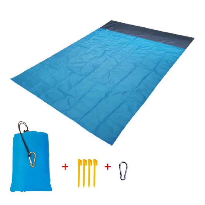 Polyester Picnic Blanket Pocket Mat Waterproof Plaid Outdoor Beach ...