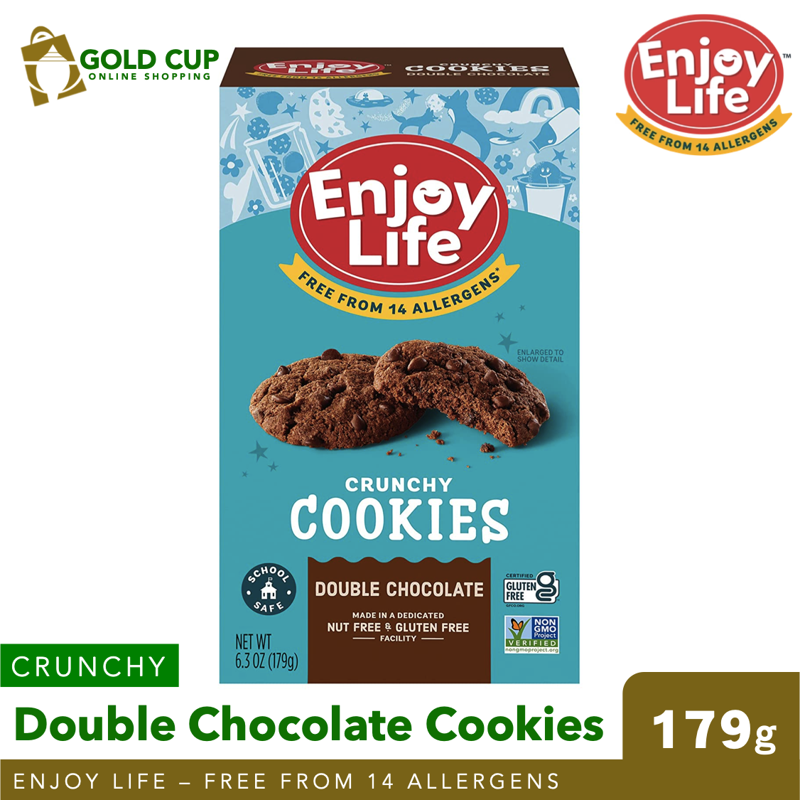 Enjoy Life Crunchy Cookies Double Chocolate 179g | Lazada PH