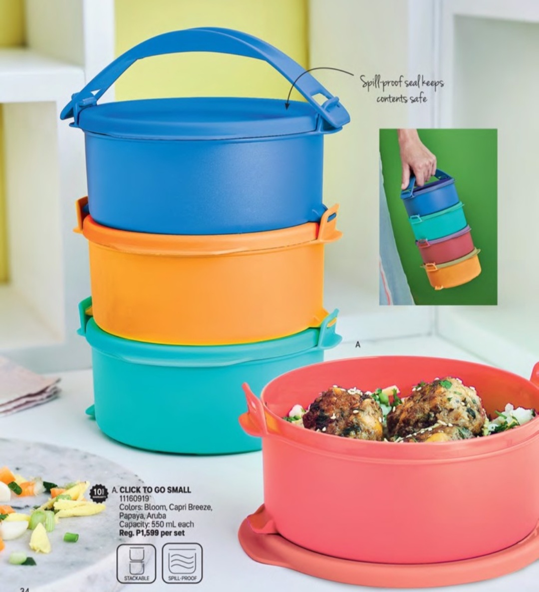 Tupperware Click To Go Small 550ml each | Lazada PH