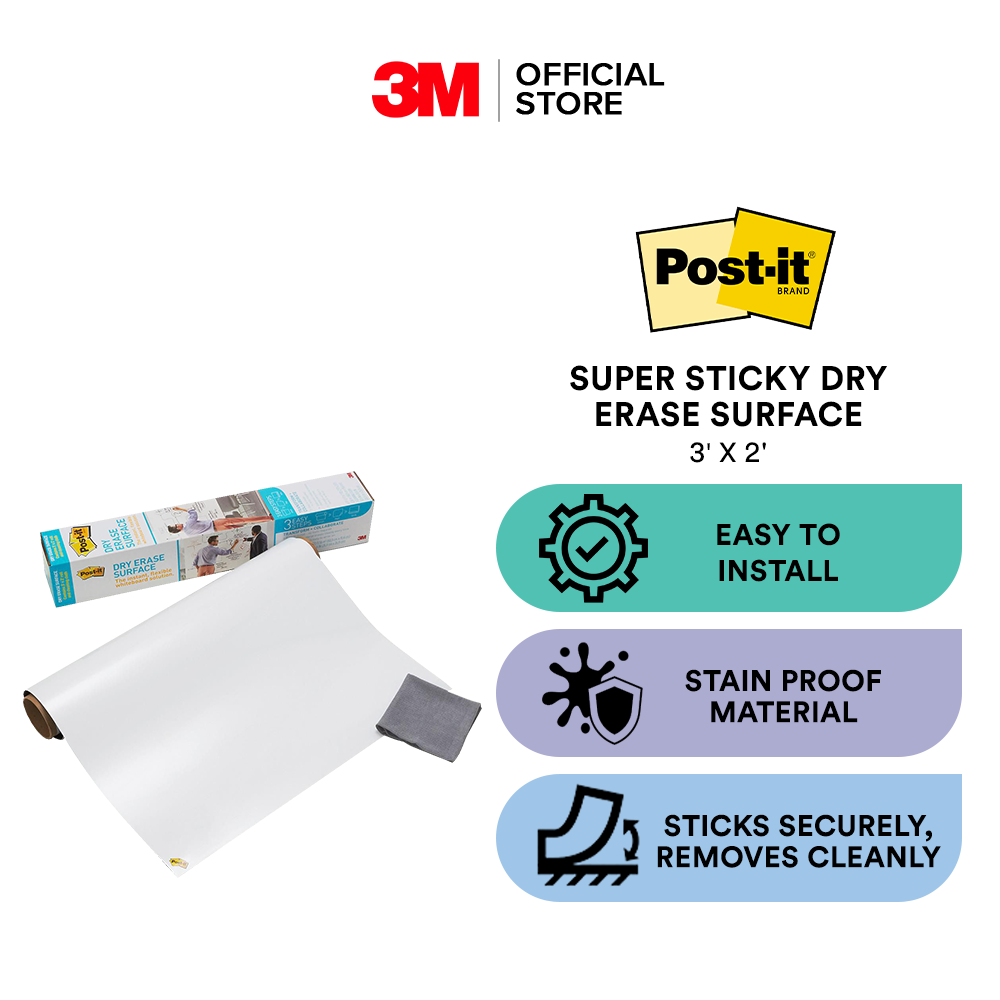 Post It Super Sticky Dry Erase Surface 3 ft x 2 ft | Lazada PH
