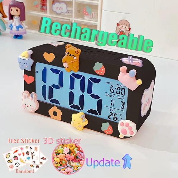 JHVN Digital Backlight LED Display Table Alarm Clock Snooze Thermometer ...