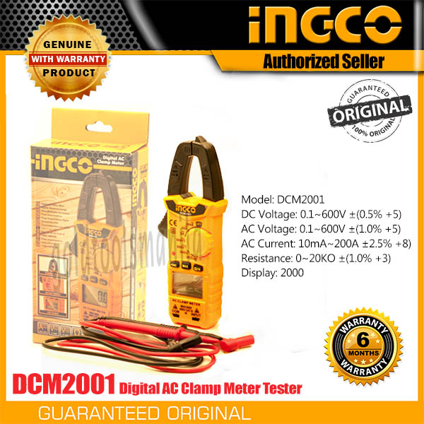 INGCO DCM2001 Digital AC Clamp Meter Tester | Lazada PH