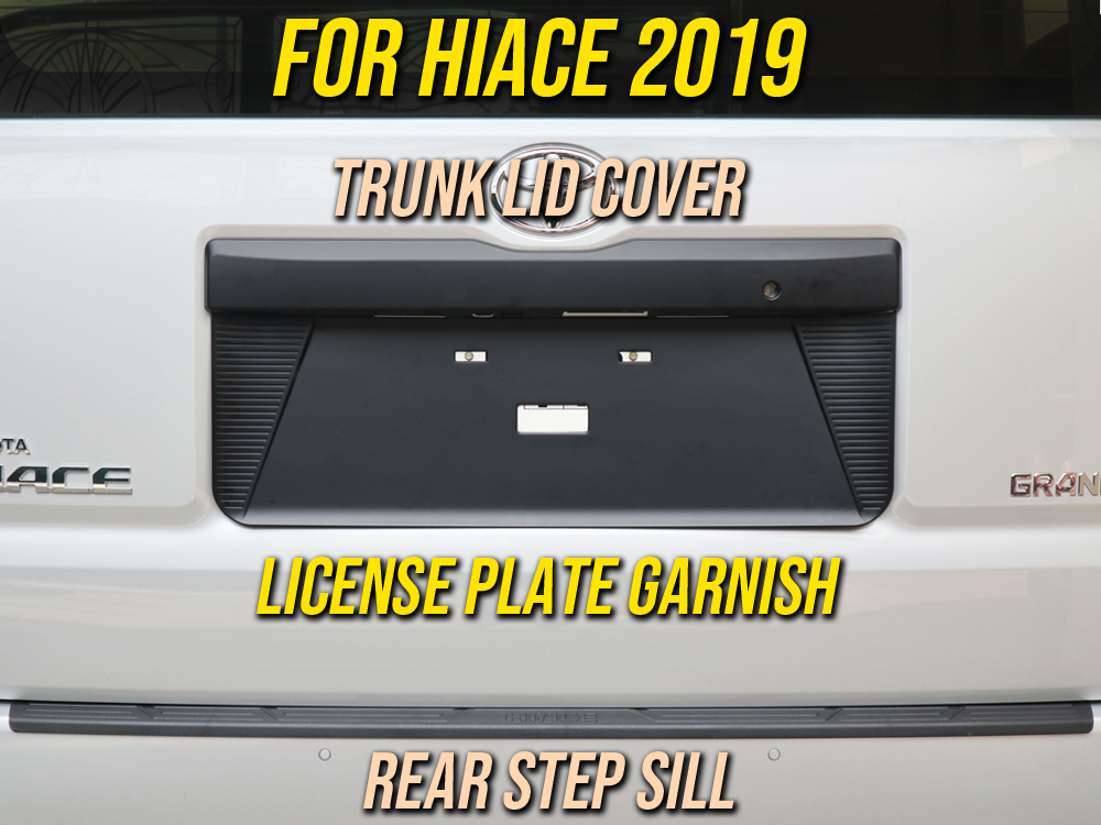 Hiace 2019-2021 NEW FACE License plate garnish BLACK | Lazada PH