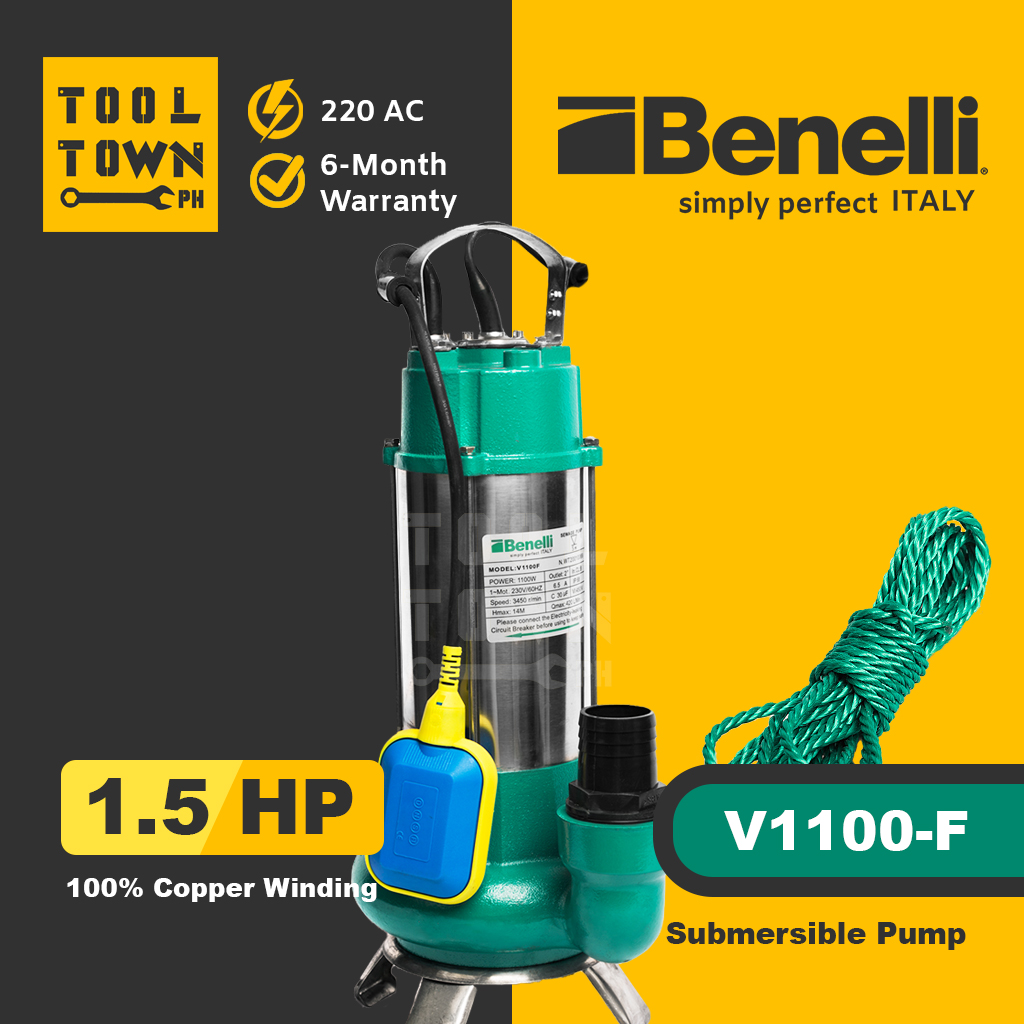 Benelli Submersible Pump (1.5HP) V1100F Sewage American Plug Output ...
