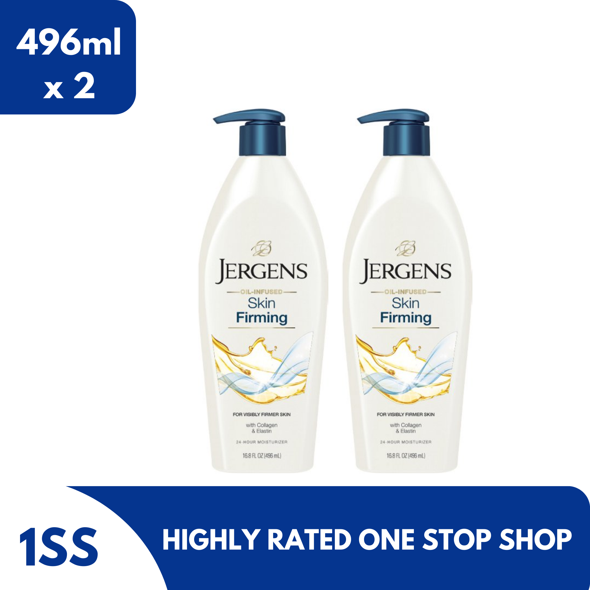 Jergens Oil Infused Skin Firming Body Lotion, 496ml set of 2 | Lazada PH