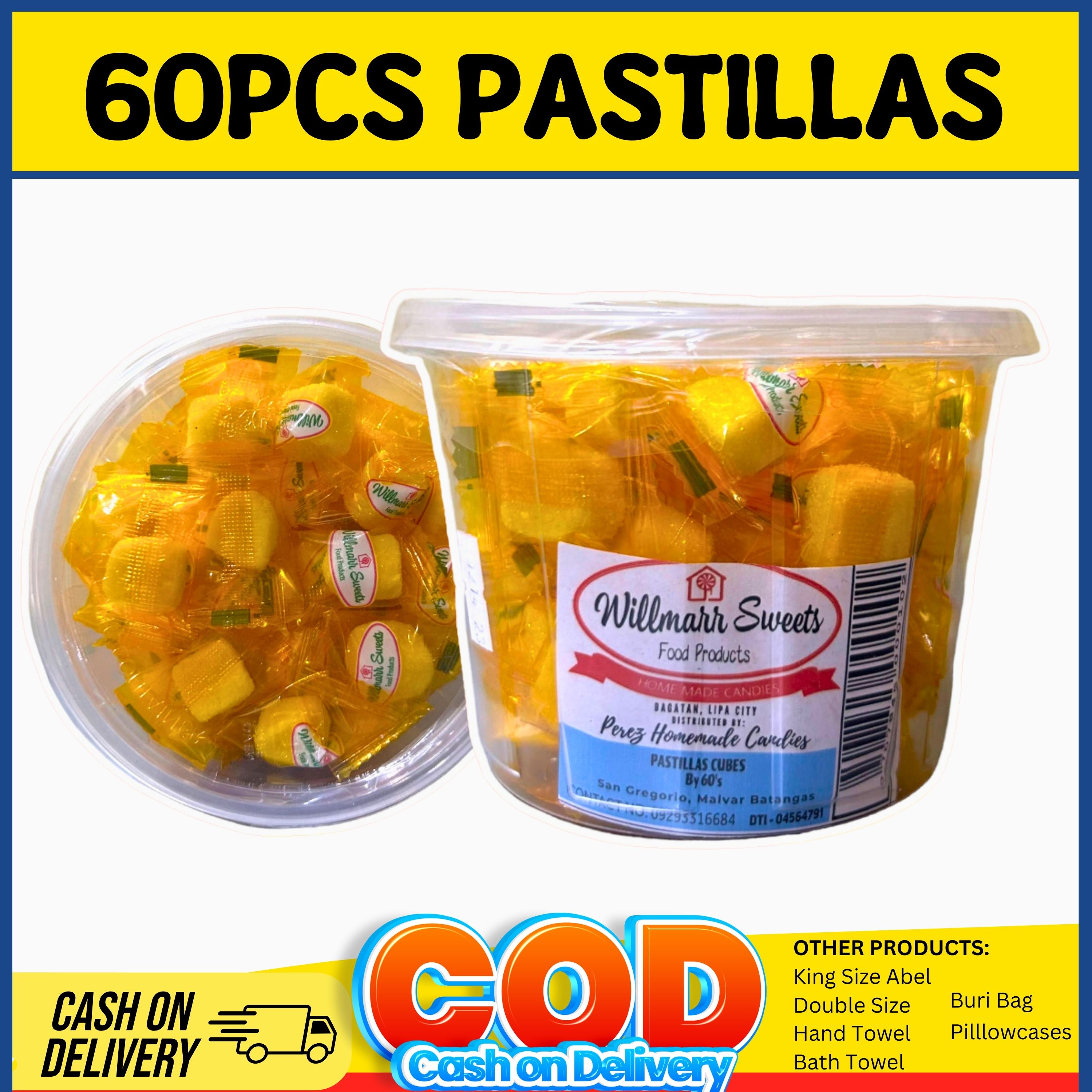 Pastillas in a tub 60pcs sweet candies pastilla milky pastillas yema ...
