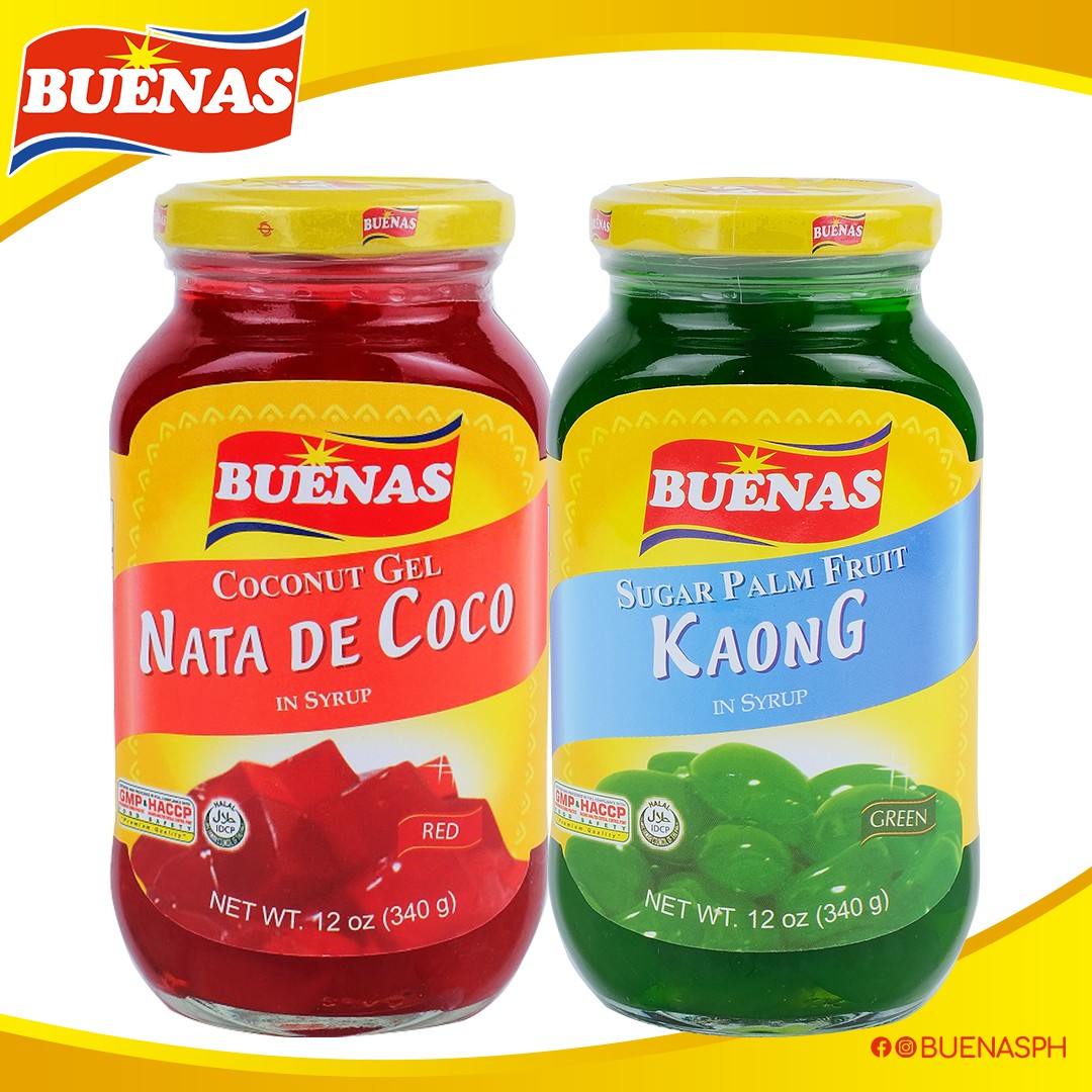 Buenas Nata De Coco (Red) and Kaong (Green) 12oz Set | Lazada PH