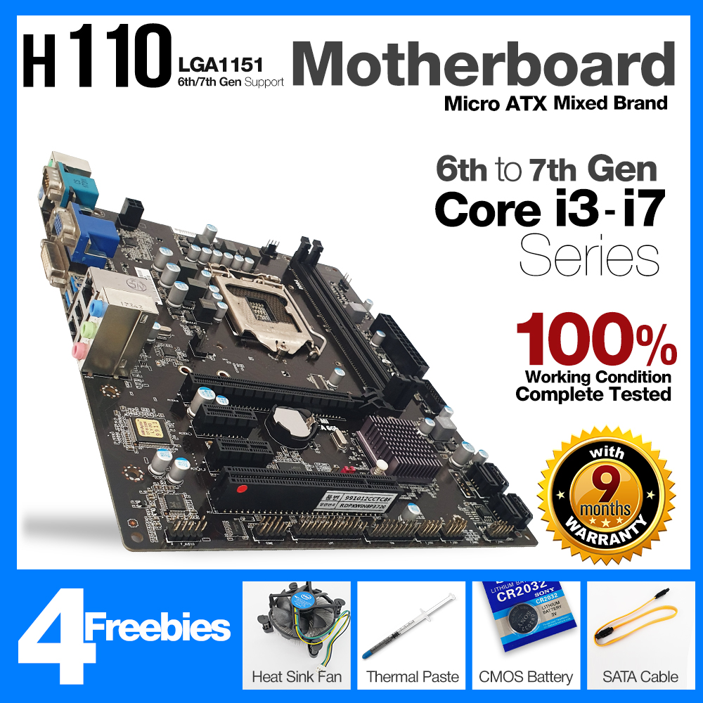 Motherboard for Intel H110 Socket 1151 DDR4 for 6th&7th Gen processor ...
