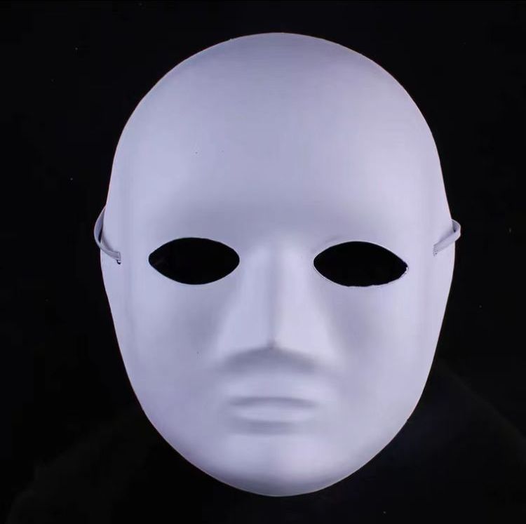 DIY White Plain Paper Full Face Mask Halloween Opera Masquerade ...