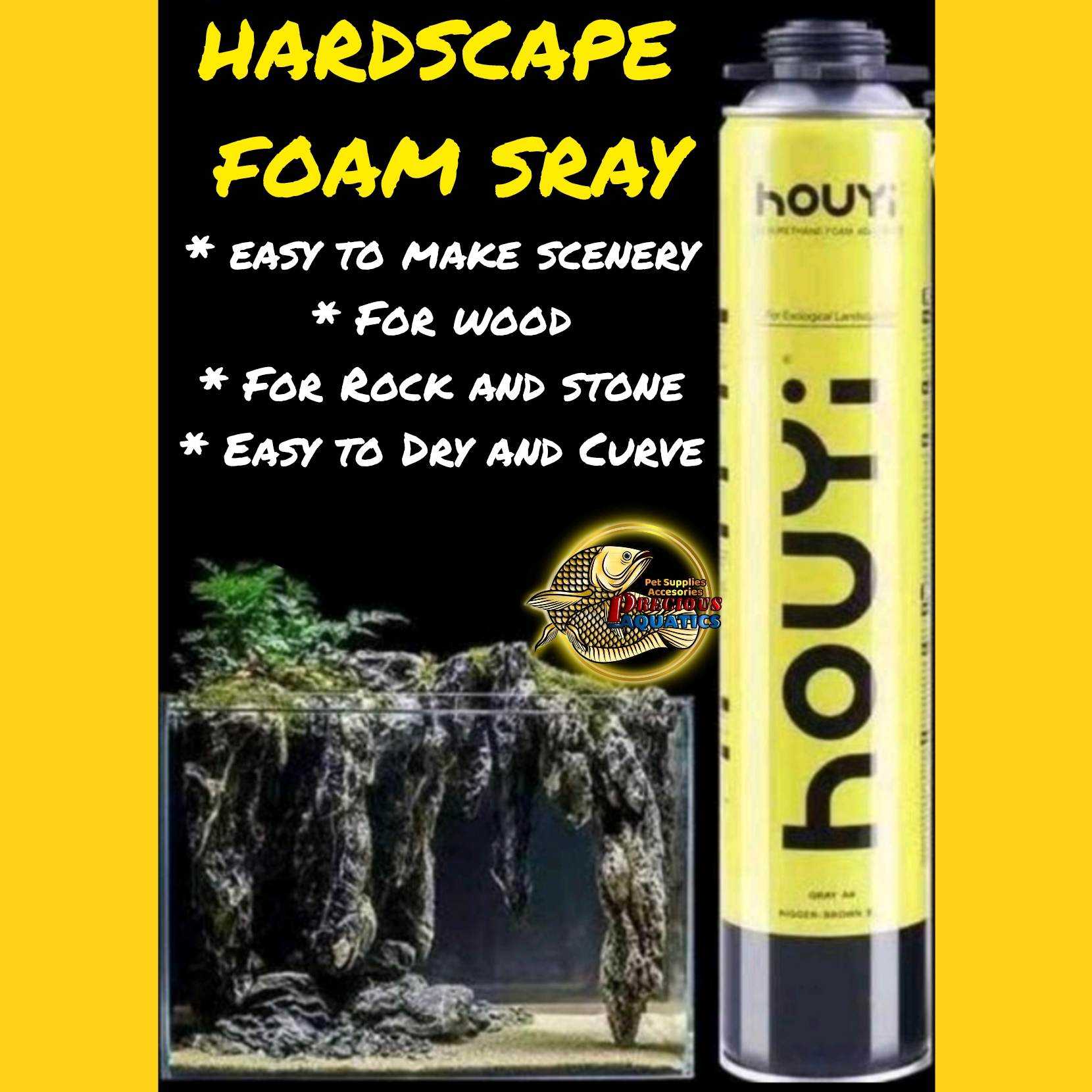 900grams HARDSCAPE FOAM SPRAY (foam adhesive for scaping Scenery, for ...