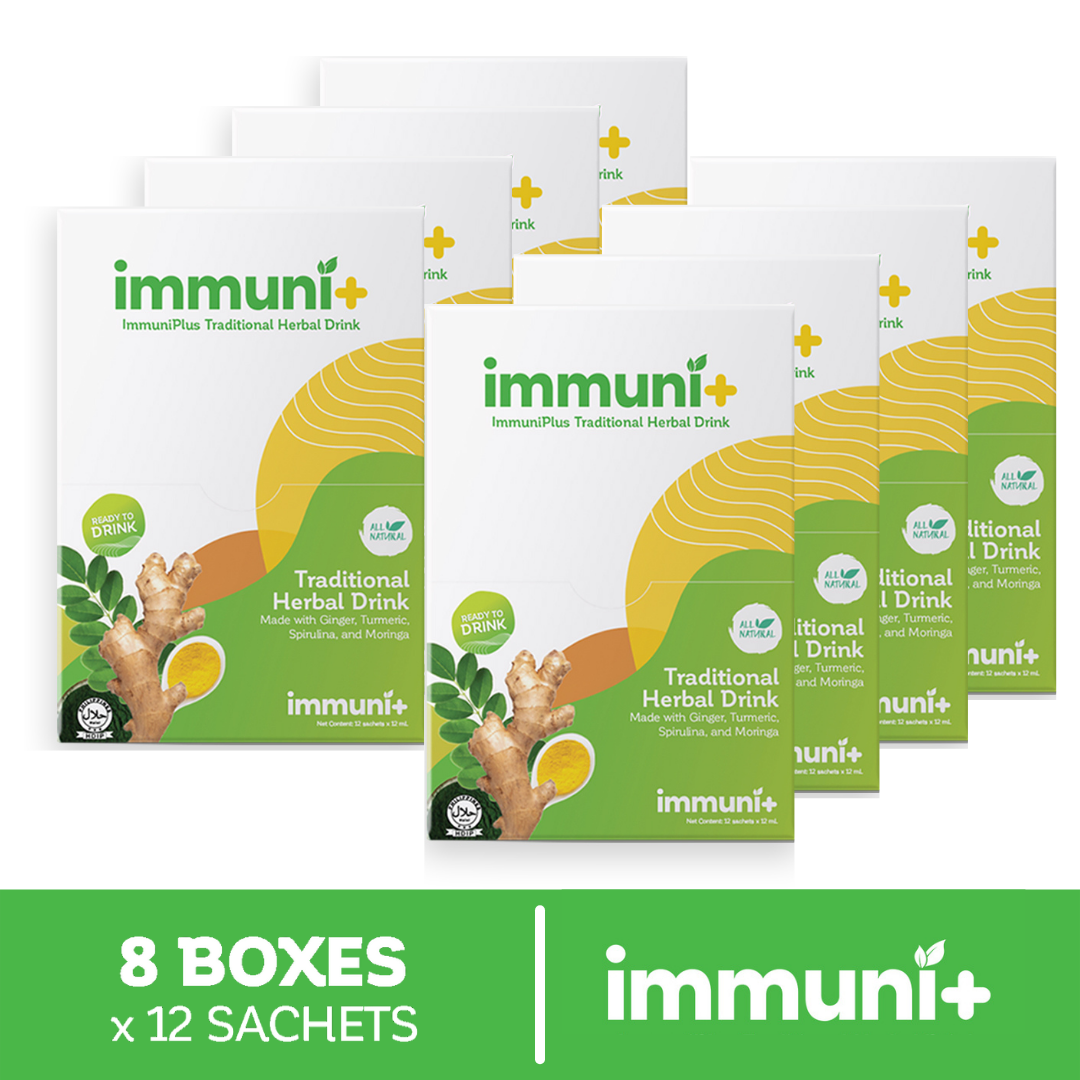 Immuni+ (ImmuniPlus Traditional Herbal Drink) 8 boxes x 12 sachets x 12 ...