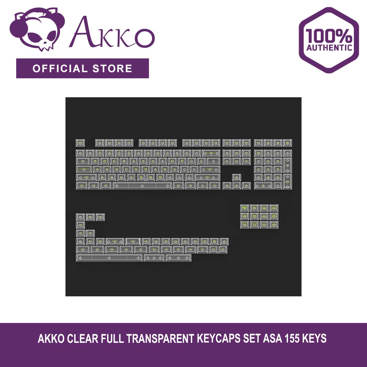AKKO Clear Full Transparent Keycaps Set ASA 155 Keys | Lazada PH