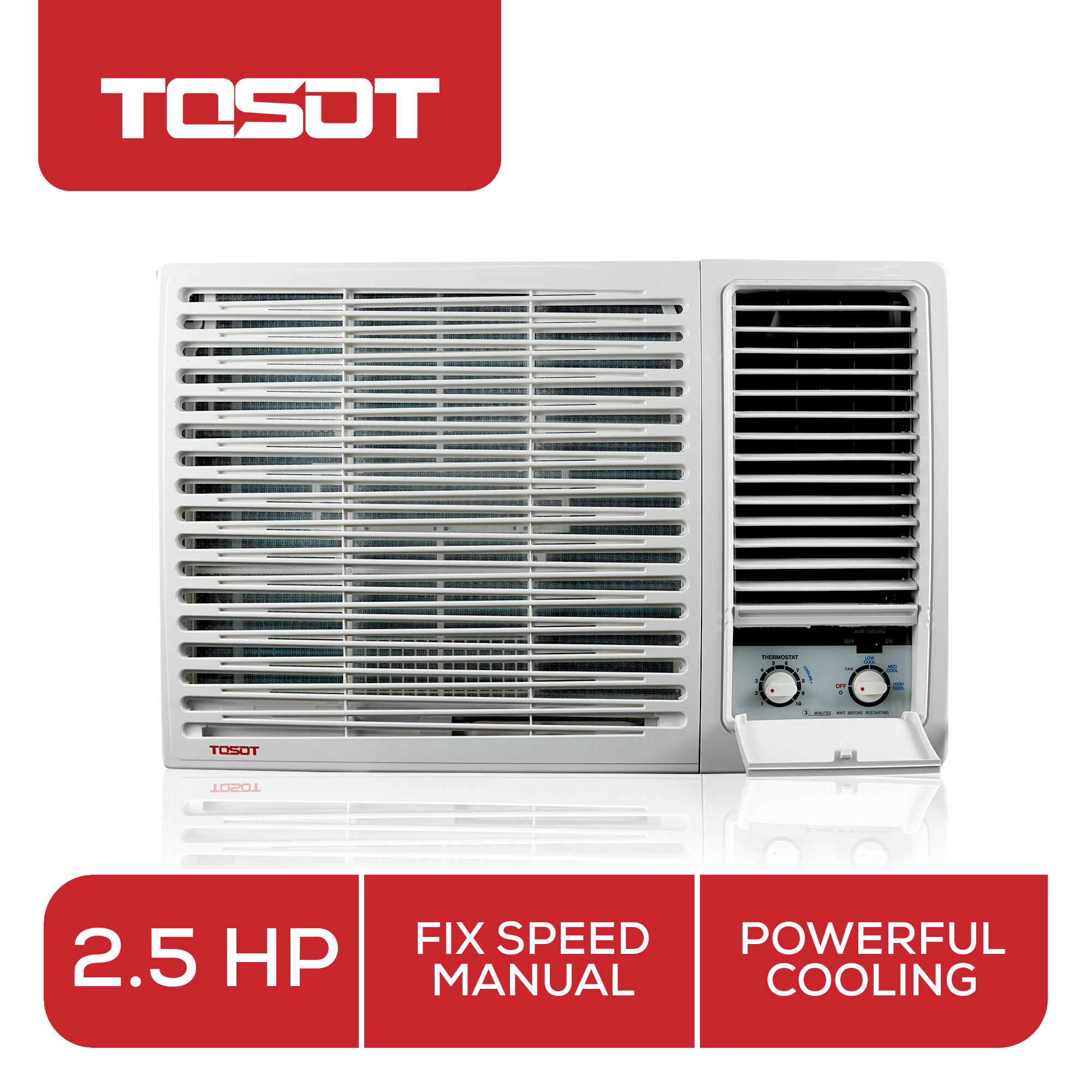 TOSOT Window Type Aircon 2.5HP Manual Non-Inverter / TJC24FMK | Lazada PH