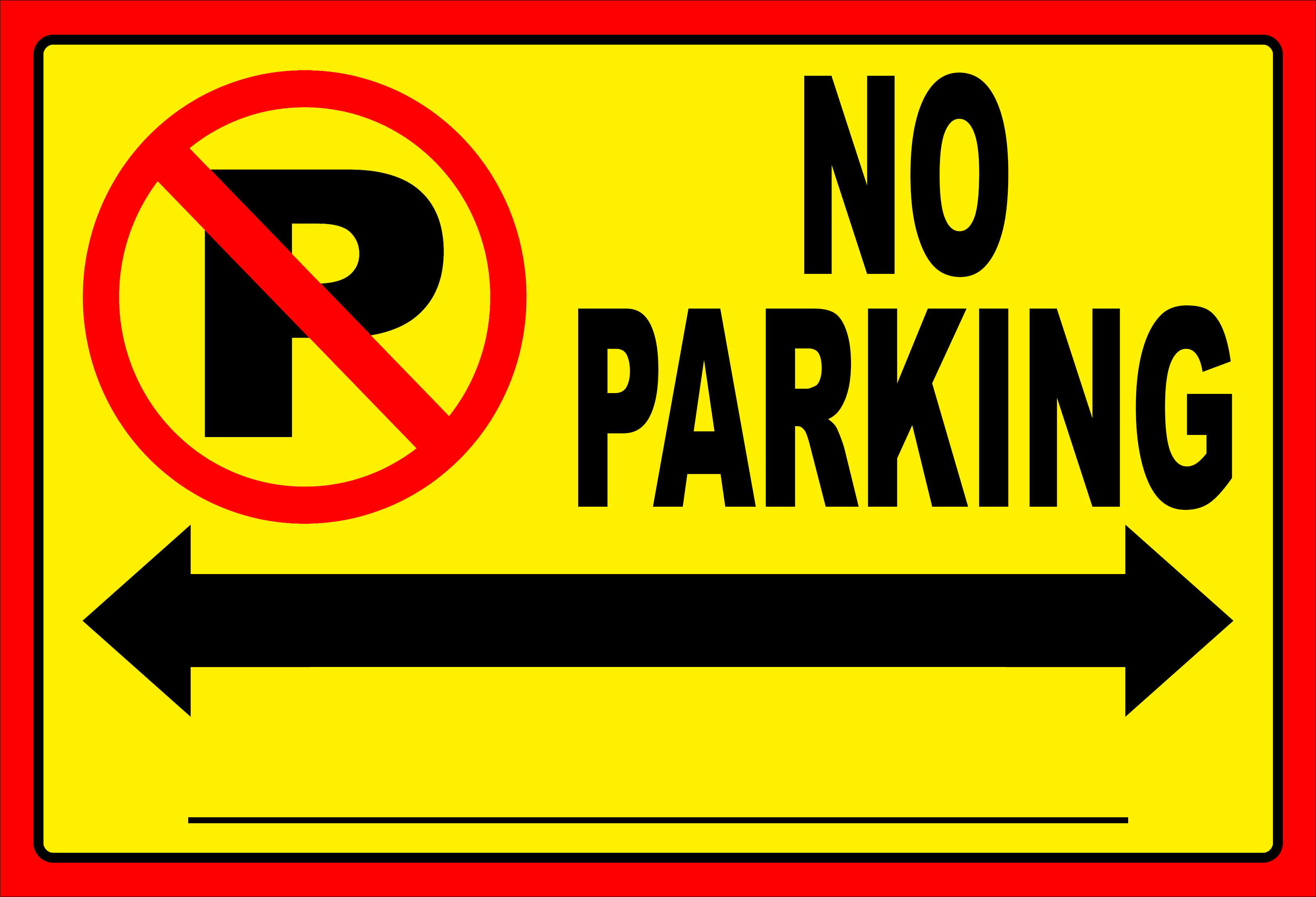 SIGN NO PARKING ON BOTH SIDES WITH BLANK LINE FOR DATE PVC TYPE OR ...