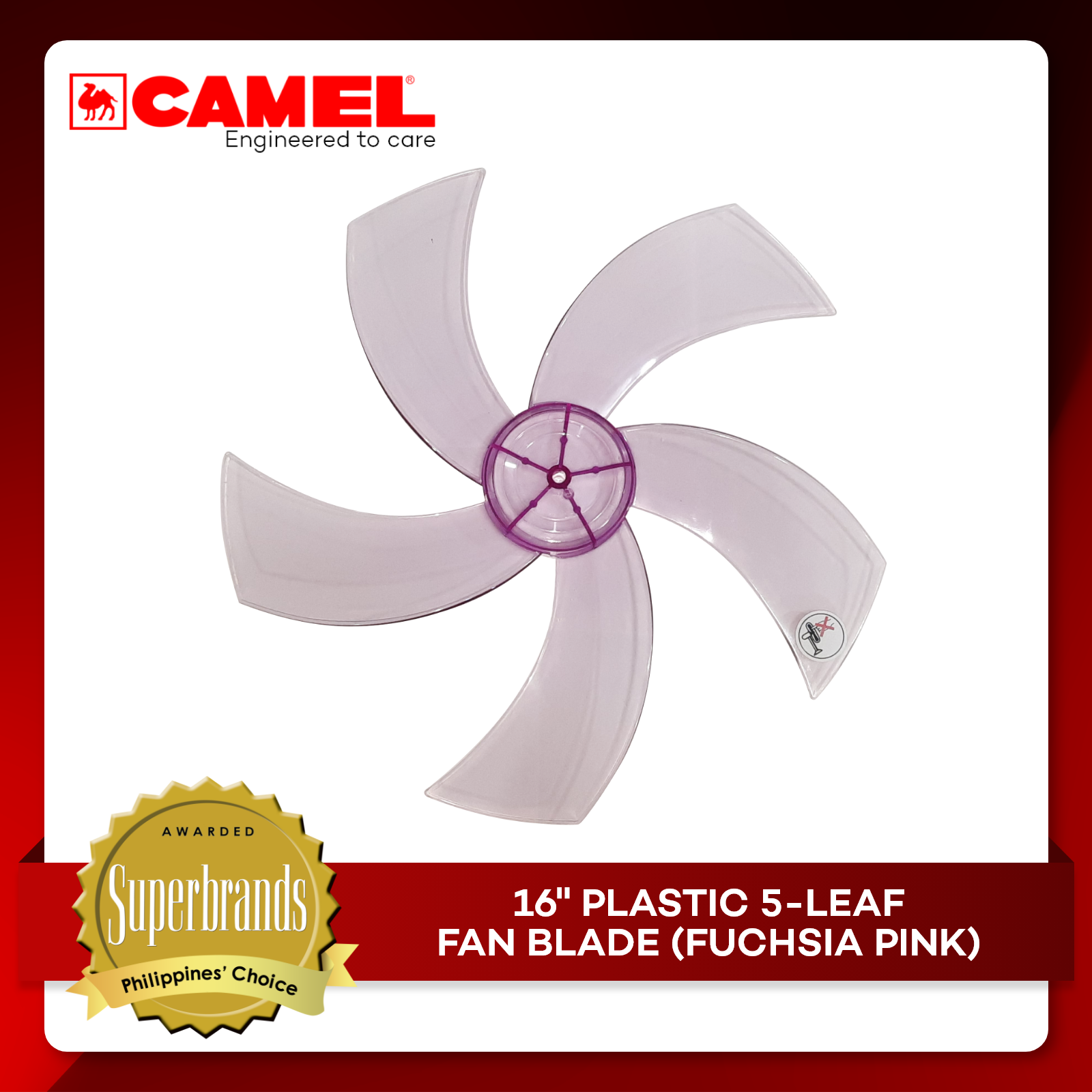 Camel REB-008-000-82 Plastic 5-Leaf Fan Blade 16" (Fuchsia Pink ...