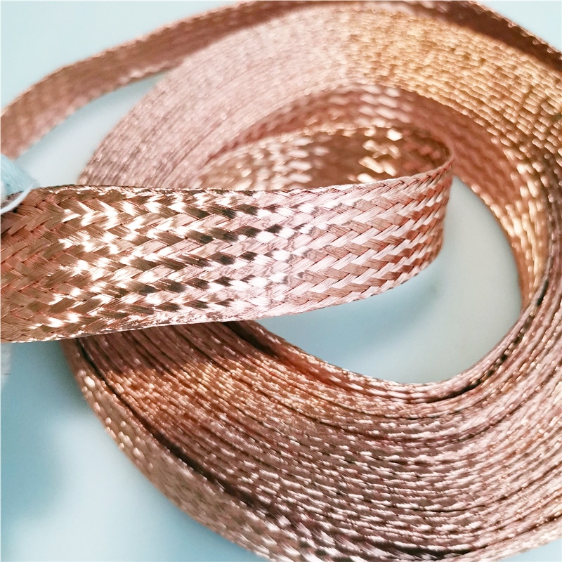 10m 10 square Flat Pure Copper Braid High Flexibility Cable Bare Copper ...