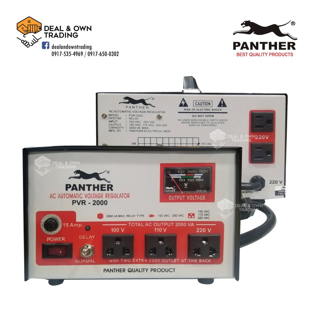 【Ready Stock】 Panther PVR-2000 2000W Relay Type AVR w Step Down ...
