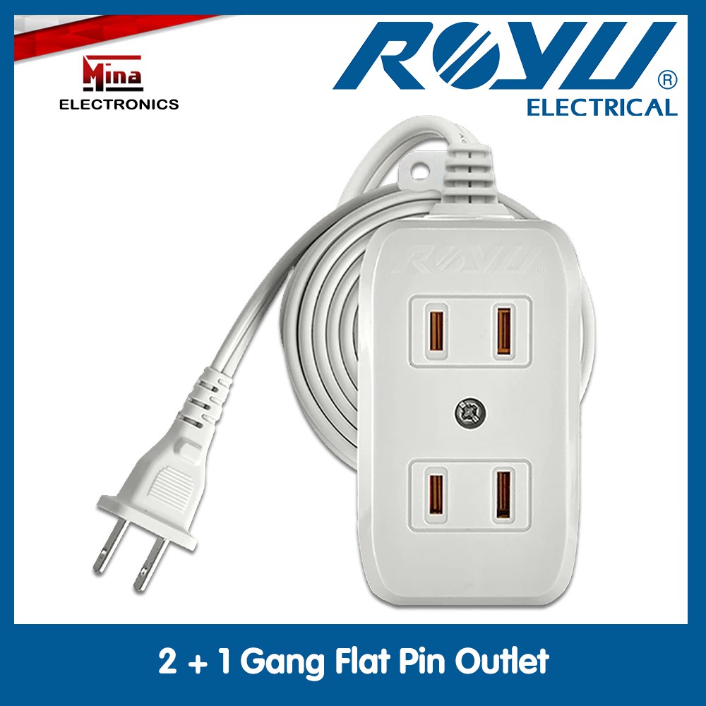 Royu REDEC302 2 + 1 Gang Flat Pin Outlet | Lazada PH