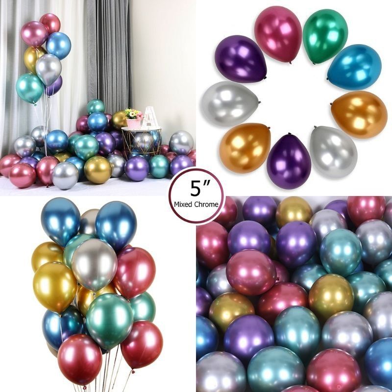 chrome balloon size 5 inches 12pcs | Lazada PH