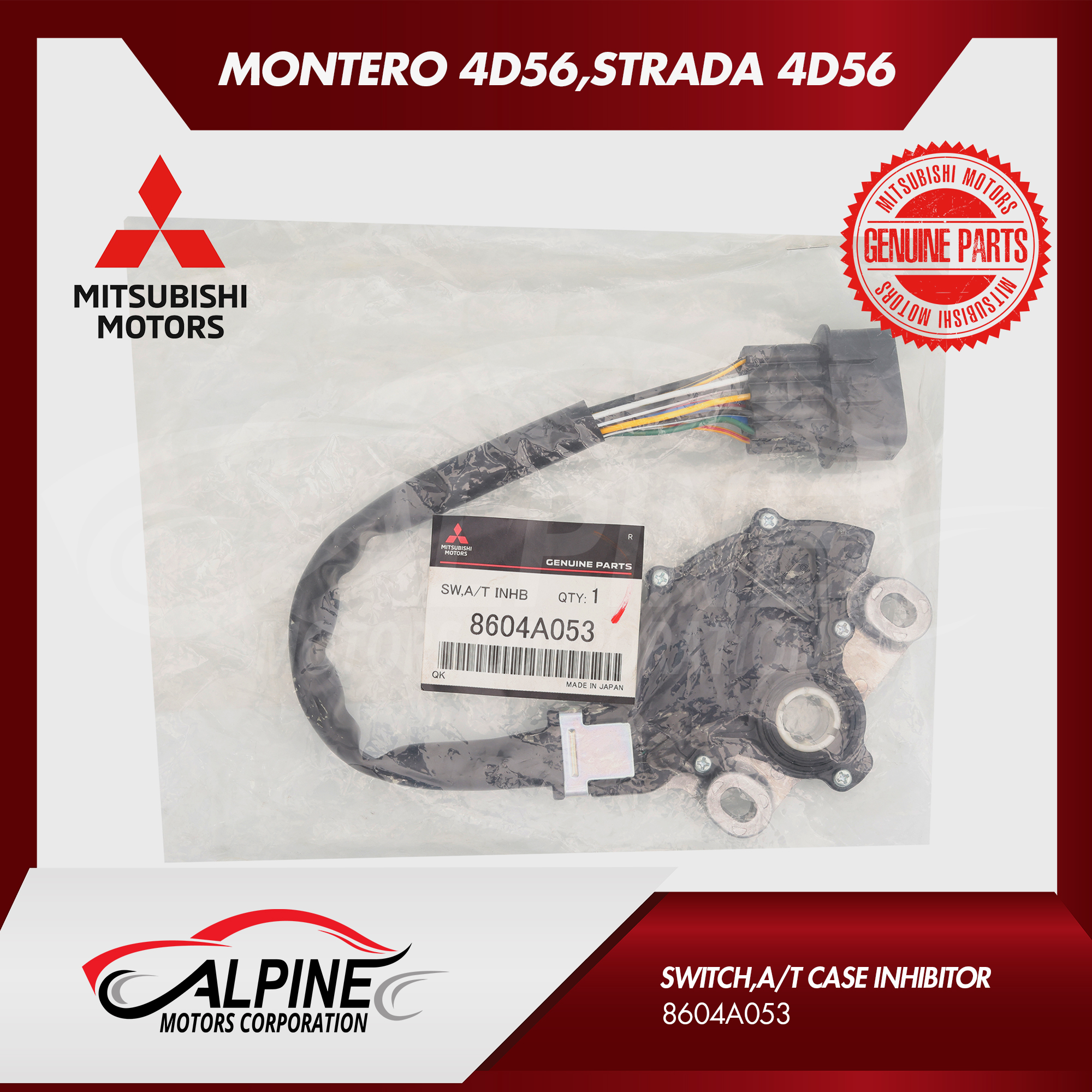 Mitsubishi Genuine Parts: SWITCH,AUTOMATIC TRANSMISSION CASE INHIBITOR ...
