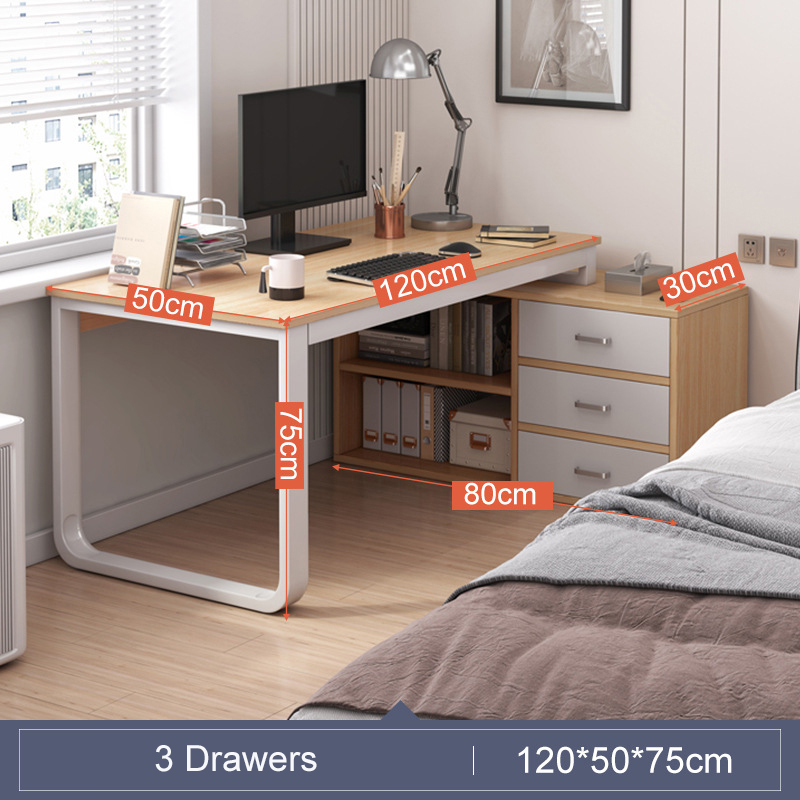 Coospro 120CM Office Table with Drawer and Shelf Computer Table Desk ...
