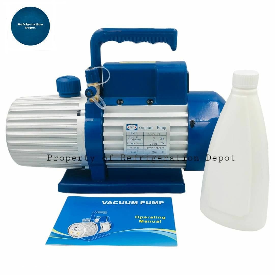 VP260 3/4HP ECQ Dual Stage Professional HVAC Refrigerant Vacuum Pump ...