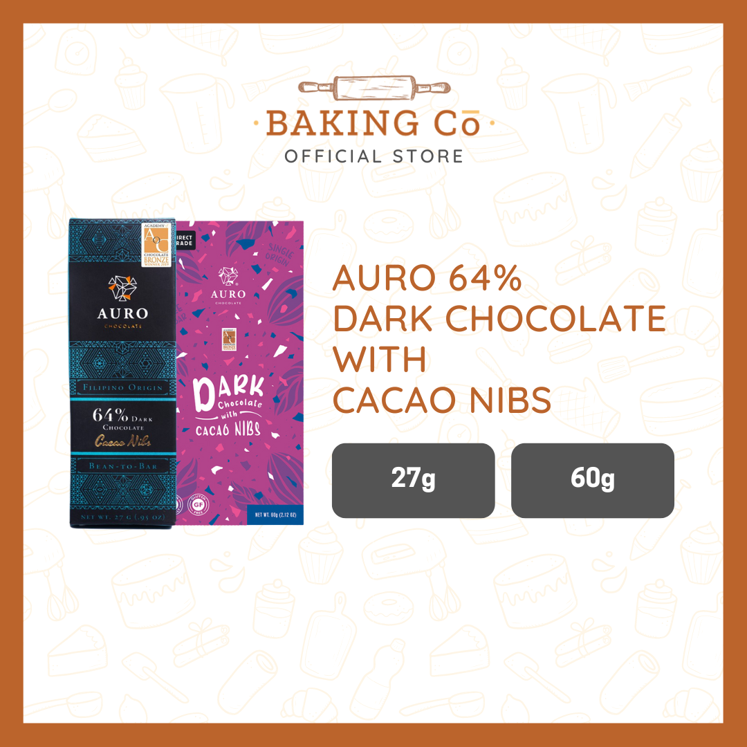 Auro Chocolate 64% Dark Chocolate w/ Cacao Nibs - 27g/60g | Lazada PH