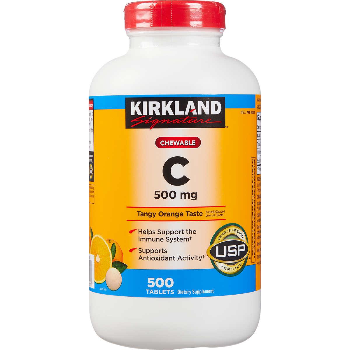 Kirkland Signature Chewable Vitamin C 500 mg, 500 Tablets | Lazada PH