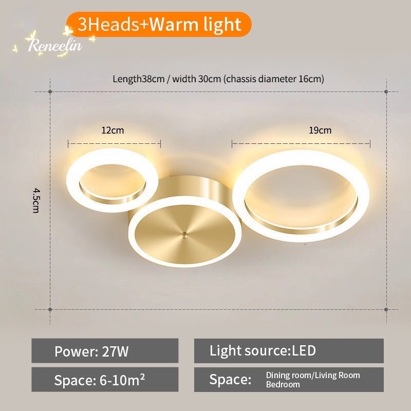 Nordic LED ceiling lamp bedroom center lamp ceiling modern restaurant ...