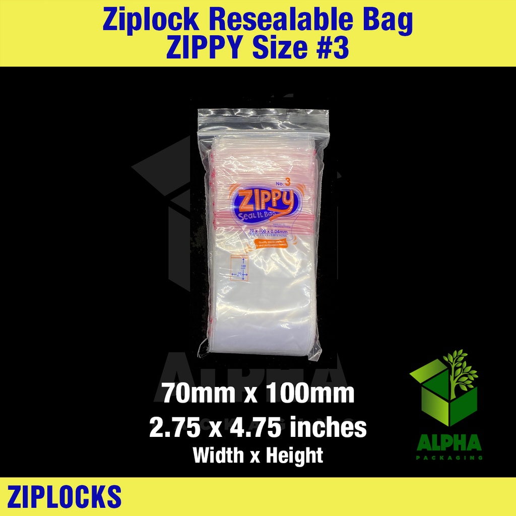Ziplock Resealable Bag Zippy Size #3 100 pcs | Lazada PH