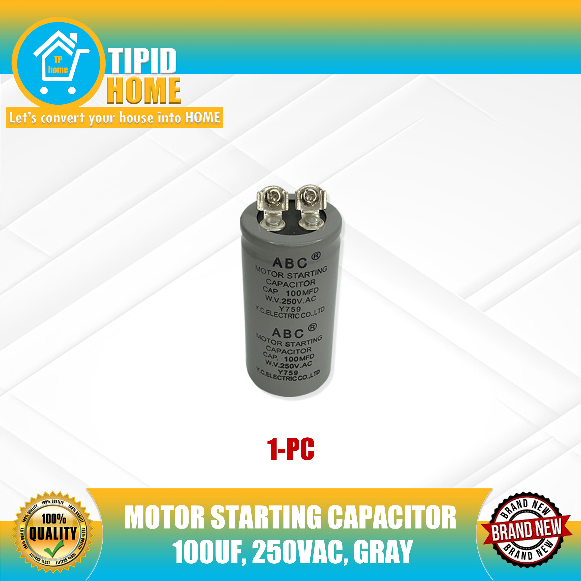 MOTOR STARTING CAPACITOR 100UF, 250VAC, GRAY | Lazada PH
