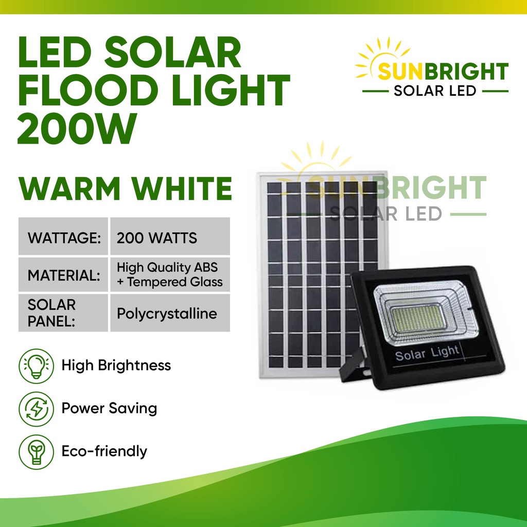SUNBRIGHT Solar Flood Light 30W 45W 65W 100W 150W 200W 300W Outdoor ...