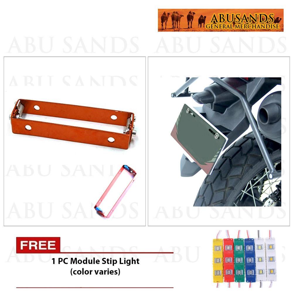 Orange Motorcycle License Plate Number Holder Universal Adjustable ...