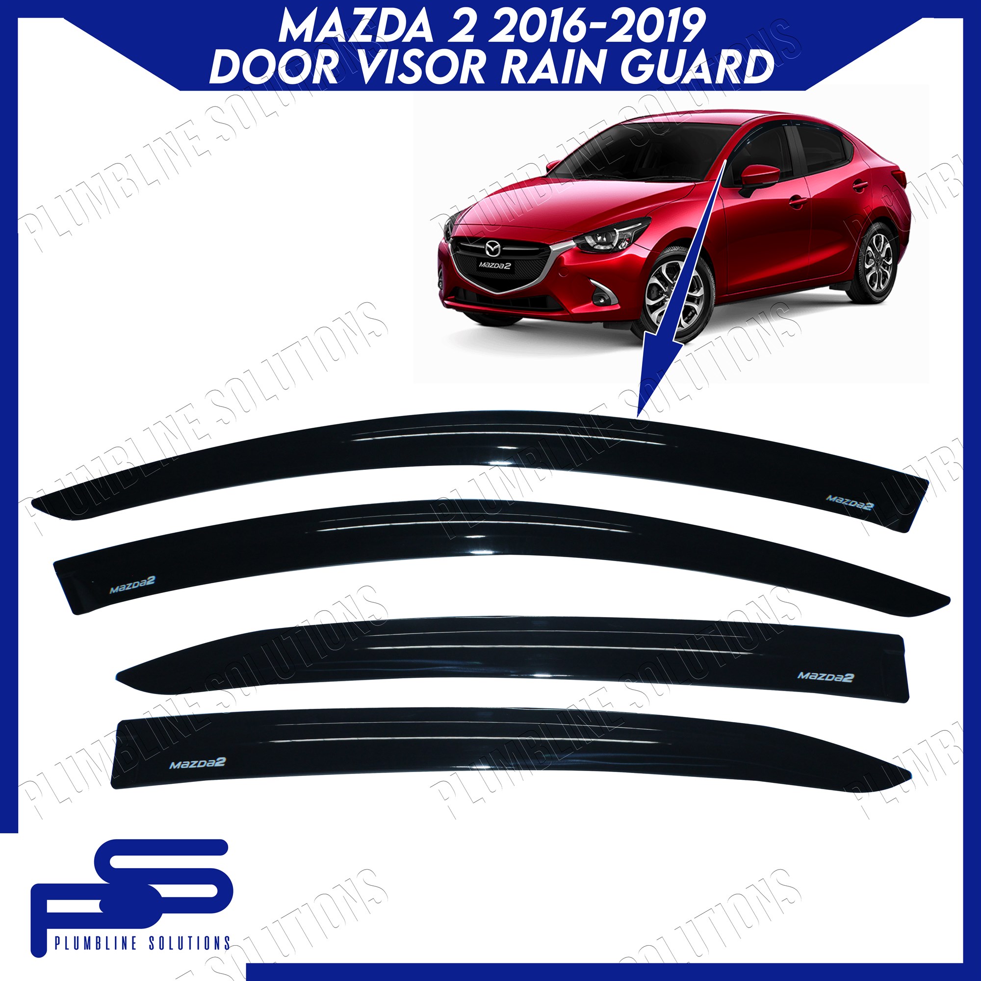 Window Rain Visor for Mazda 3 Axela / Skayactiv Sedan & Hatchback 2014 ...