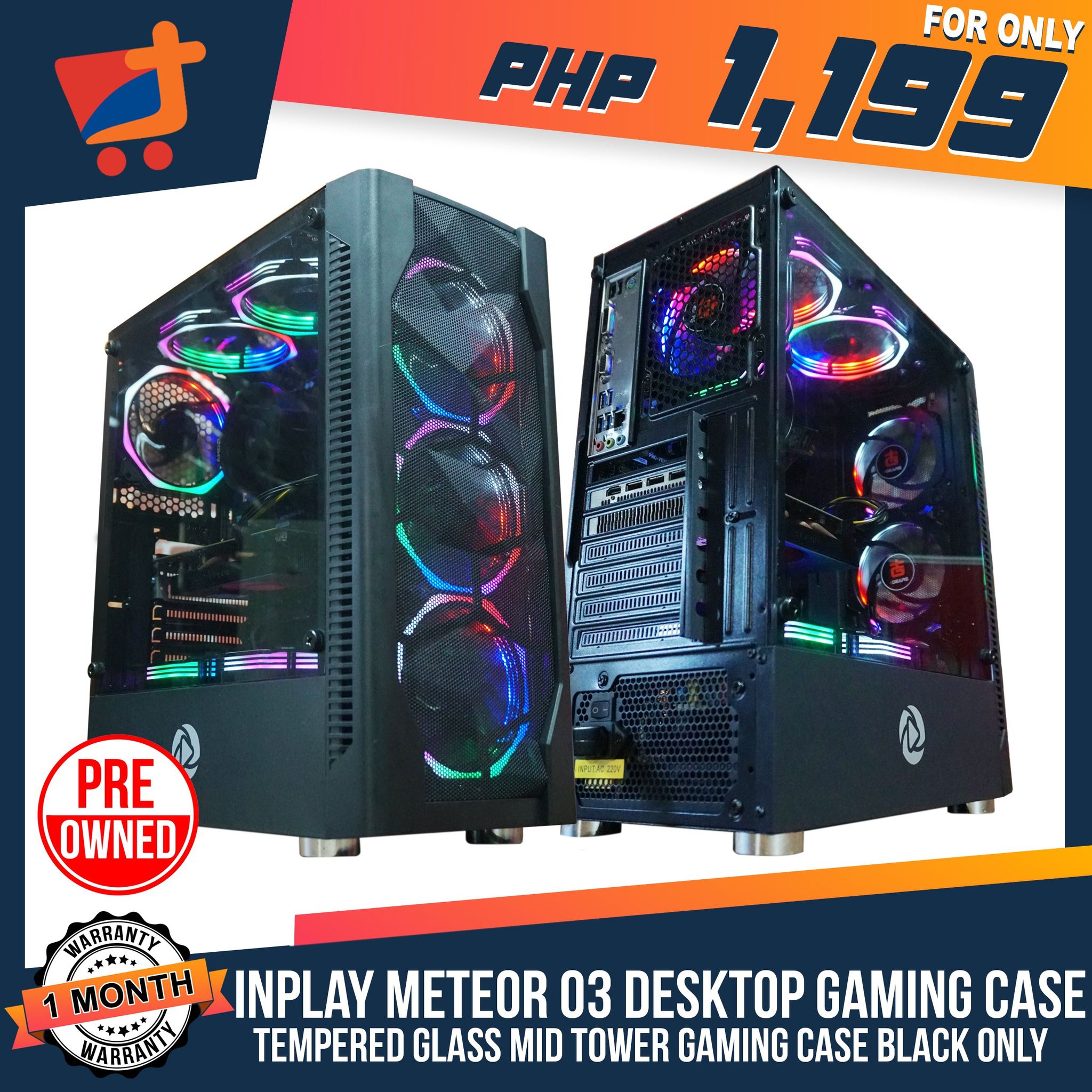 INPLAY METEOR 03 TEMPERED GLASS DESKTOP GAMING CASE | Fits ATX, Micro ...