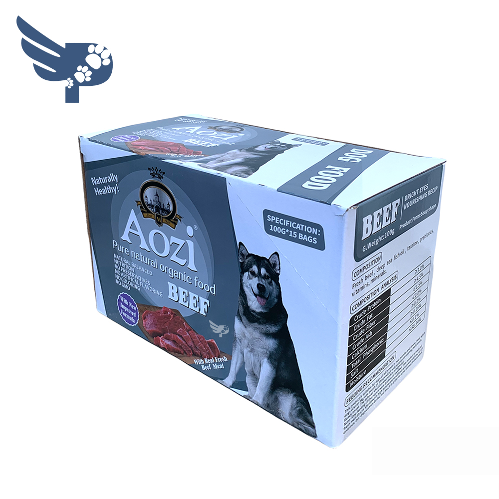 Aozi Dog Wet Food 100g x 15 bags - Beef Flavor - sold per box - Pure ...