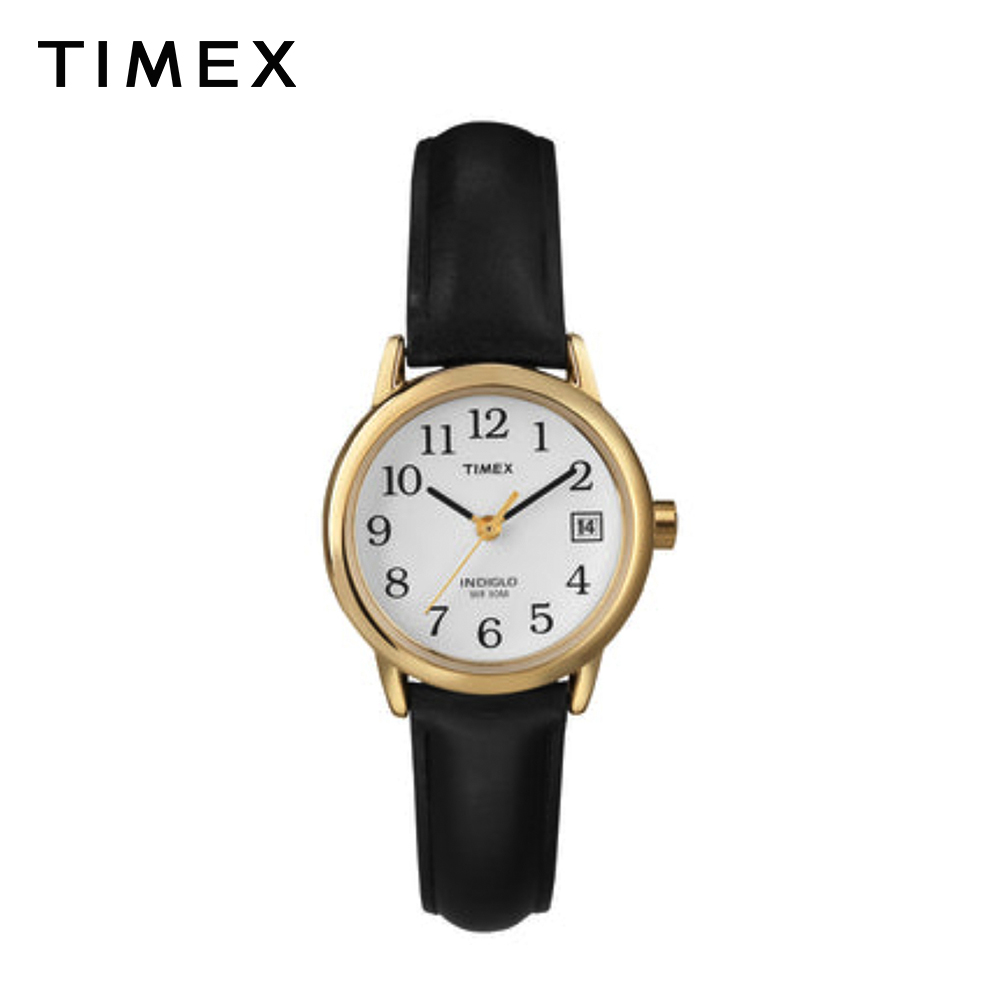 Timex Easy Reader Black Leather Analog Quartz Watch For Women T2H341 ...