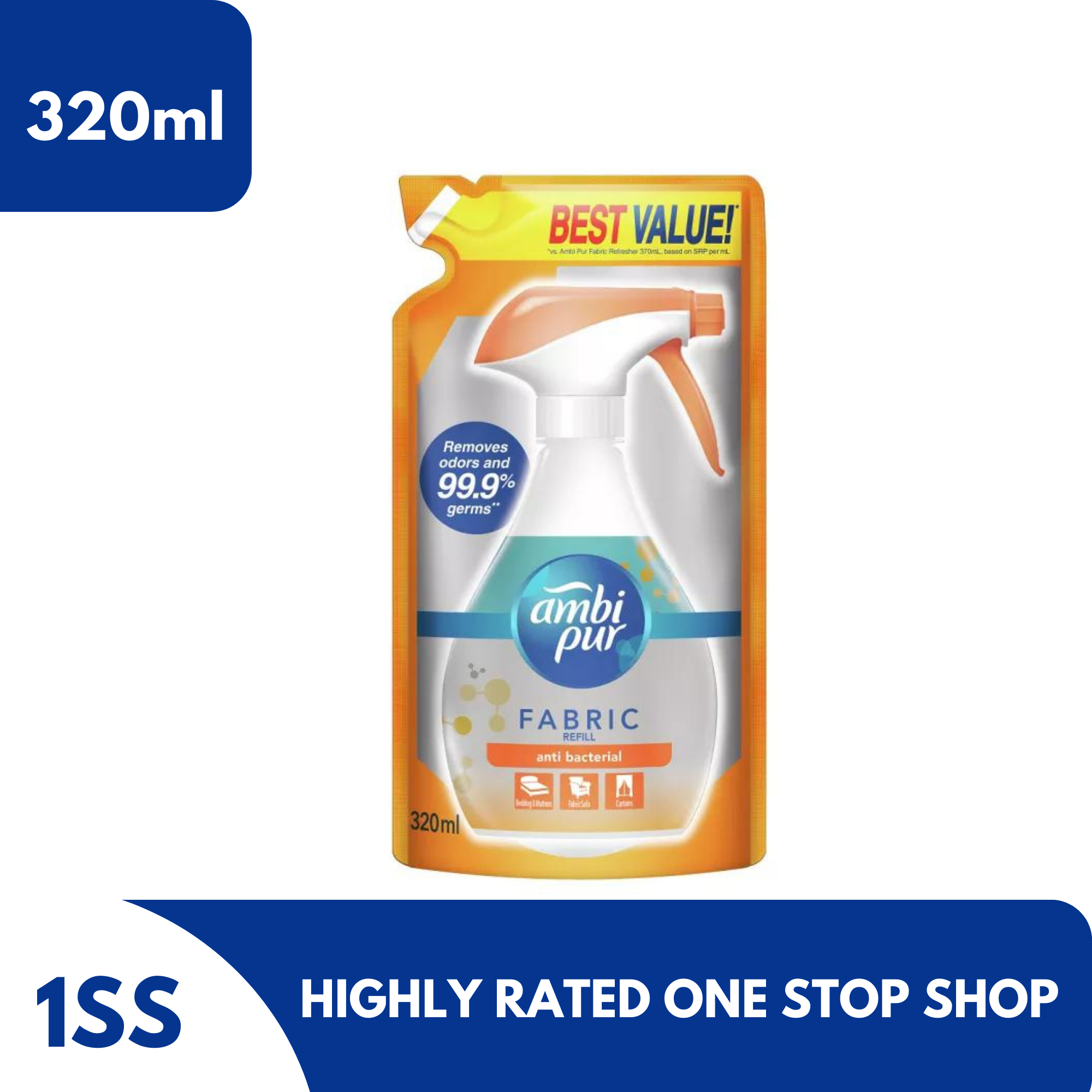 Ambi Pur Fabric Refill Anti-Bacterial, 320ml | Lazada PH