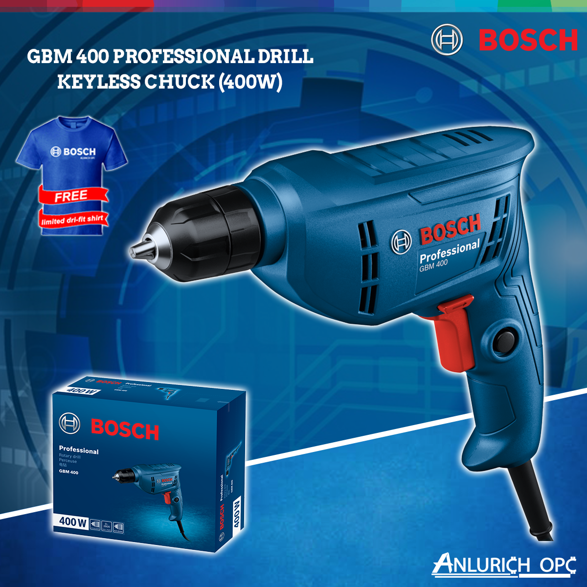 GBM 400 PROFESSIONAL DRILL KEYLESS CHUCK (400W) | Lazada PH